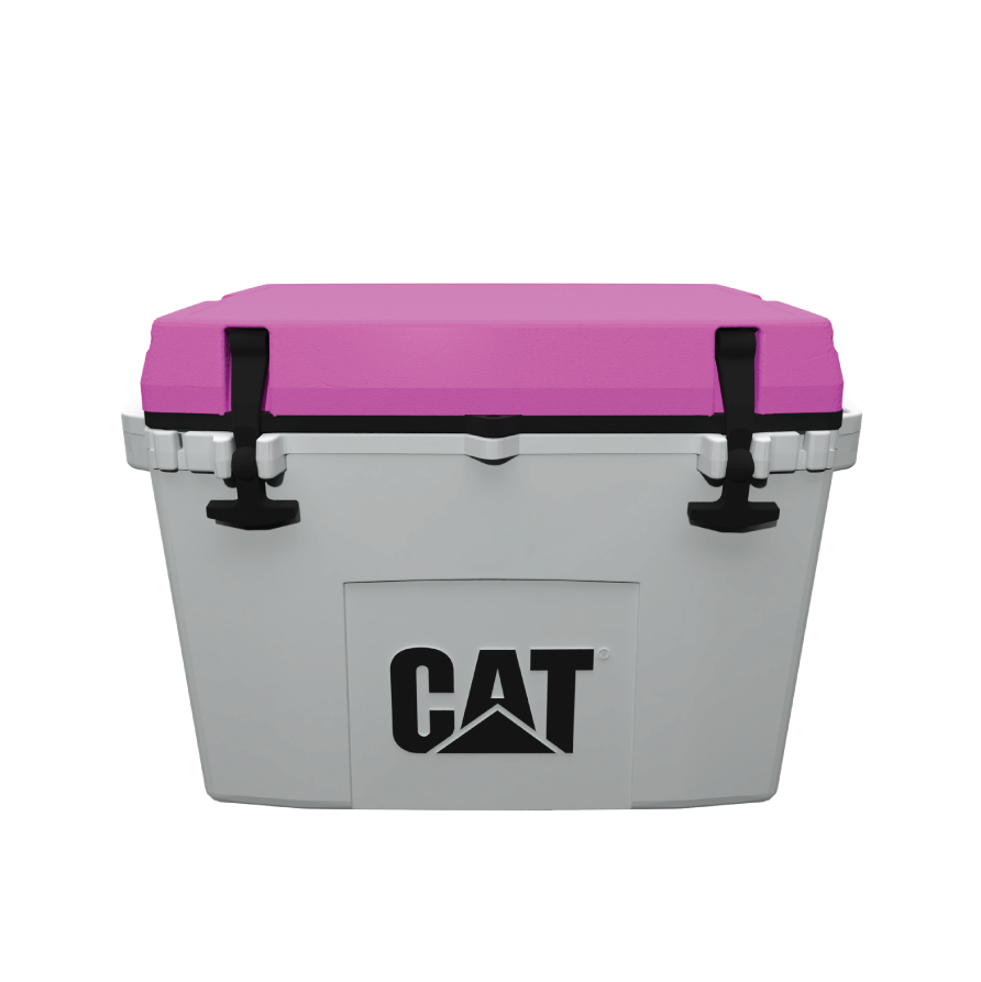 27 Quart Cooler White with Pink lid – Cat Coolers